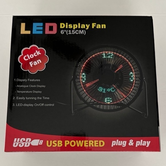 Other | Led Display Fan Usb Powered 615 Cm | Poshmark